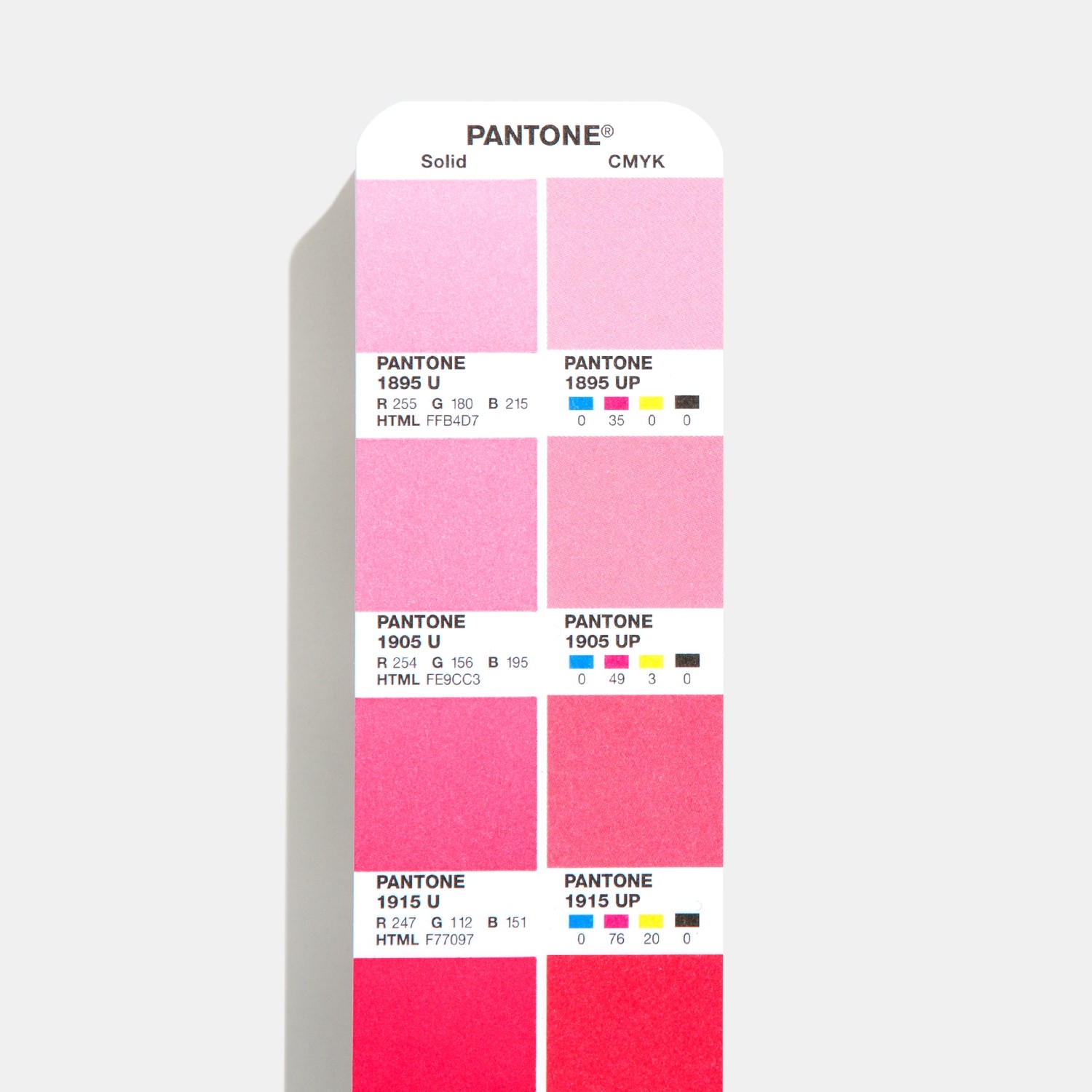 Nuancier Pantone Rose